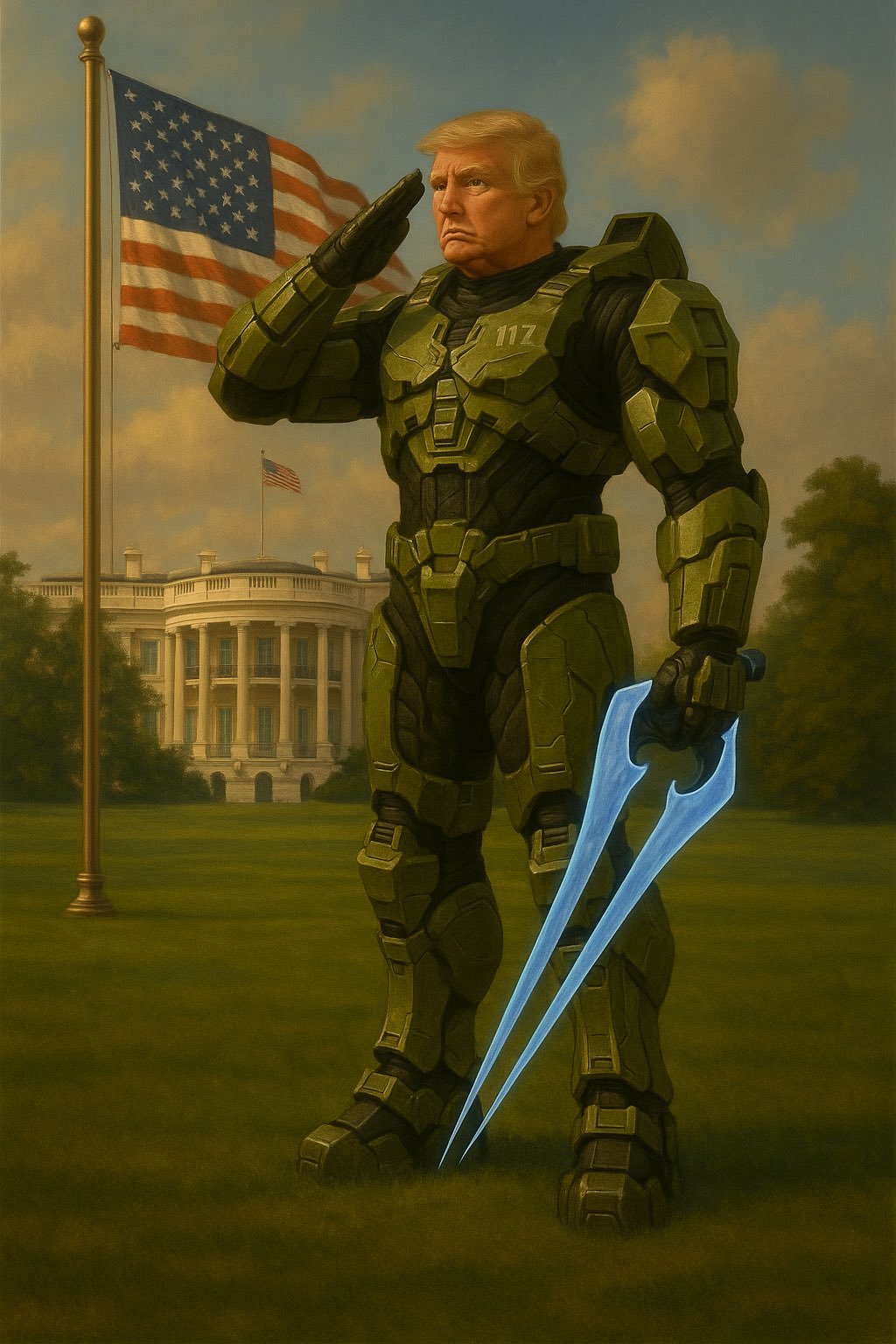 Det Hvide Hus chokerer med bizart AI-billede af Trump i Master Chief-rustning - - Gamereactor