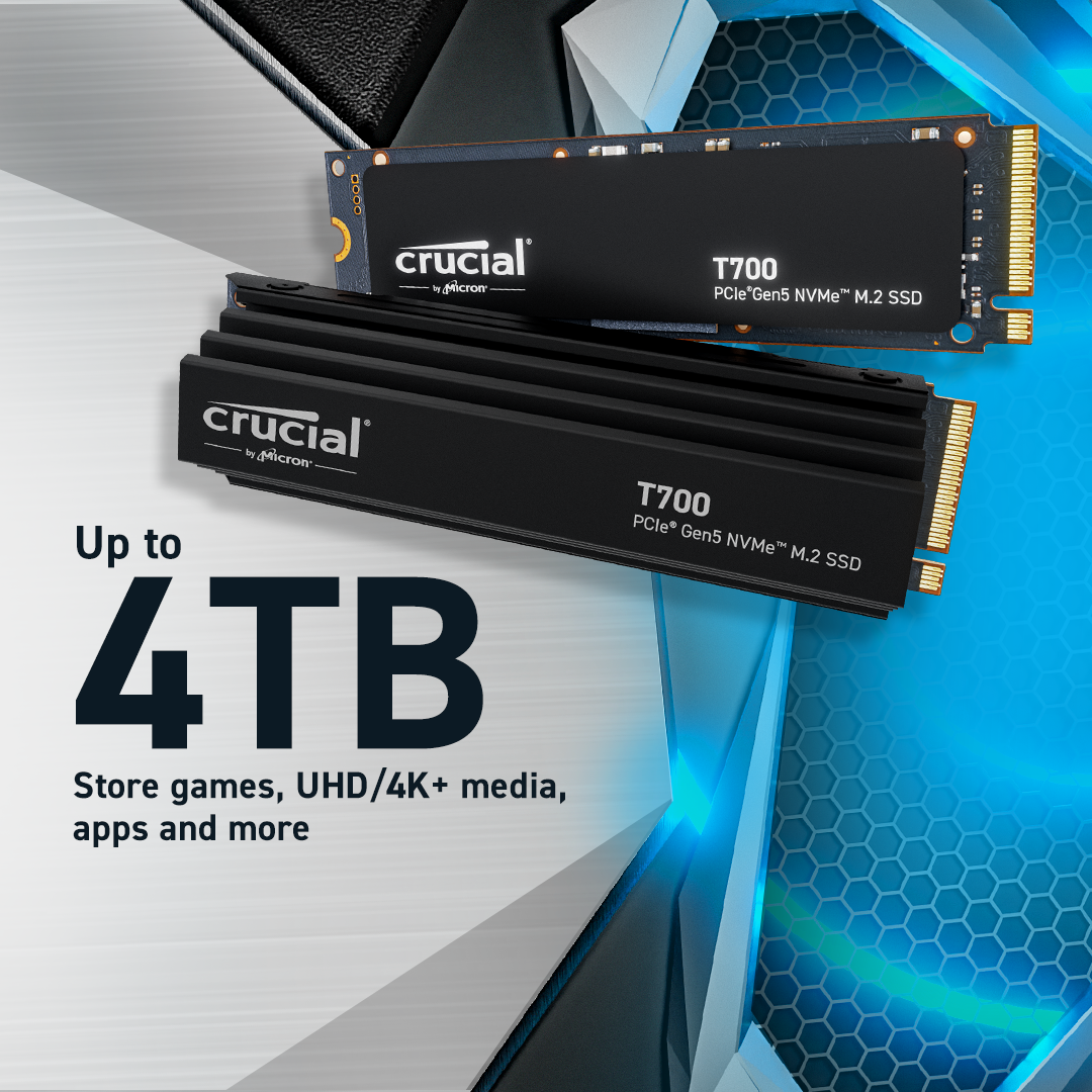 Crucial T700 NVMe SSD-drev - Crucial T700 PCIe Gen5 NVMe SSD - Gamereactor